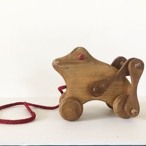 Vintage | Other | Vintage Wooden Frog Pull Toy By Michaud Toys | Poshmark